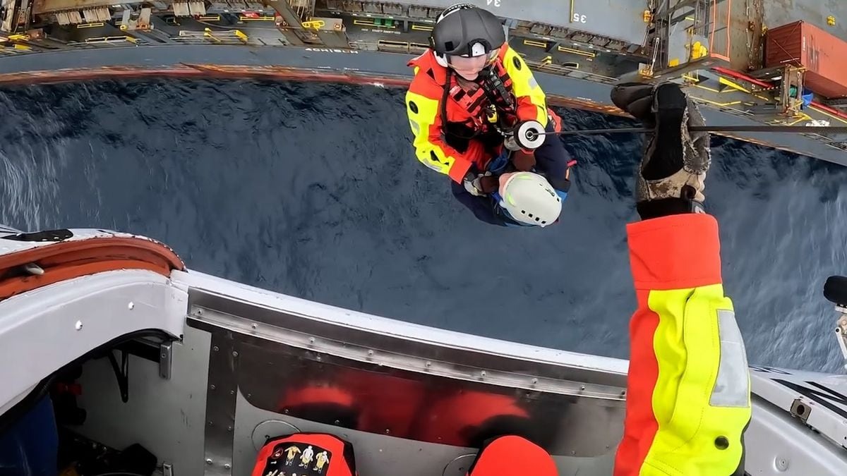 Watch: Dramatic rescue at sea off Cape Reinga after man injured on ship