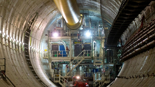 Giant boring machine breaks through