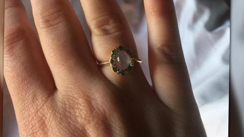 Lena Dunham Shows Off Moonstone Anniversary Ring