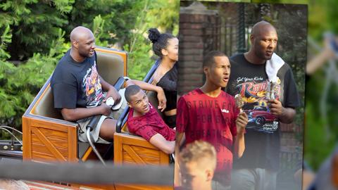 Lamar Odom Enjoys a Day With His Family at Disneyland