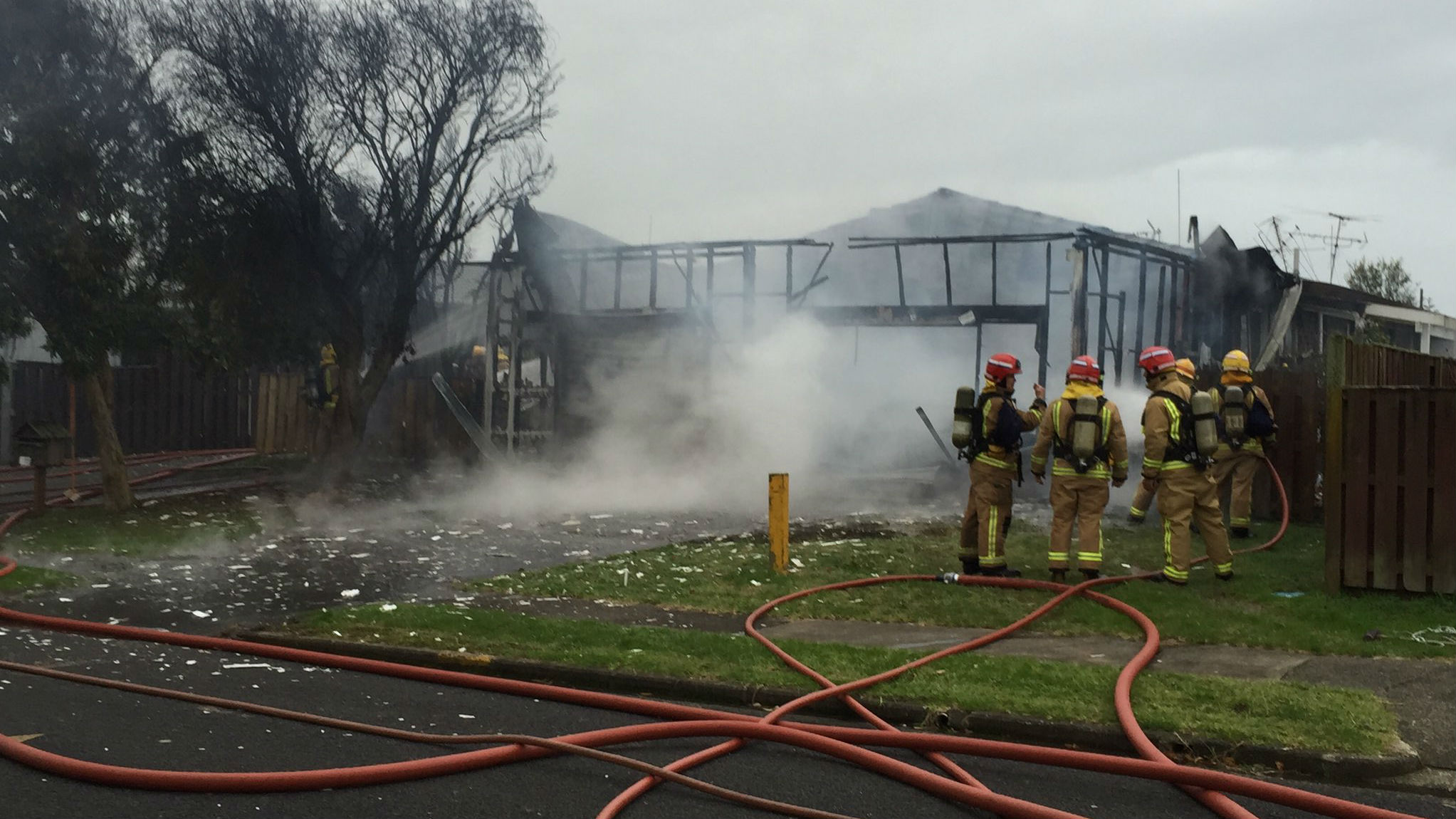 Large fire in Pakuranga, person injured
