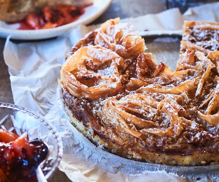 Ruffle cake with tamarillos & orange recipe