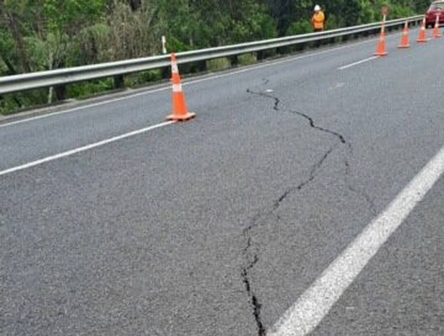 Images emerge of cracks on Coromandel state highway