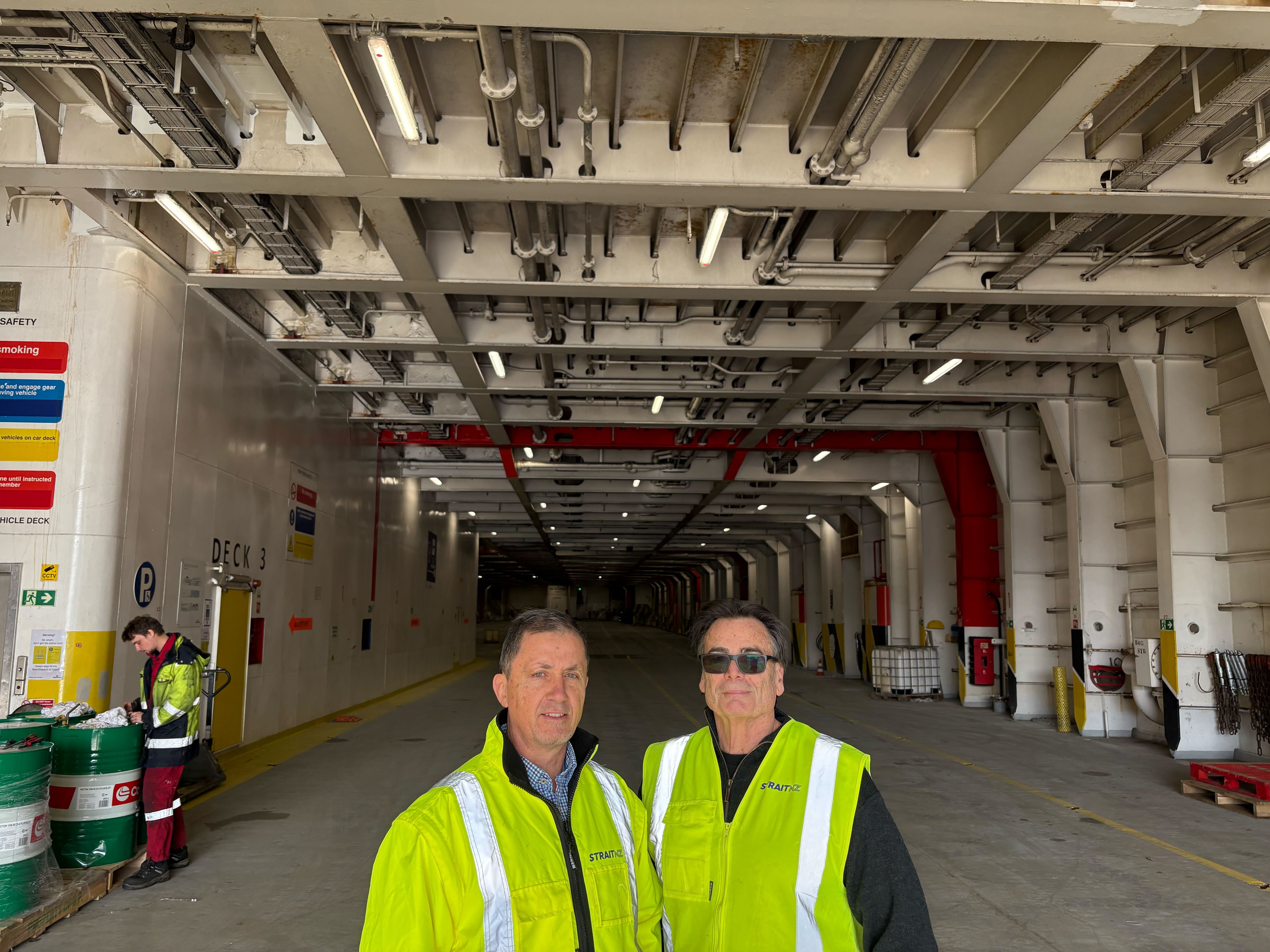 Nick Mills tours Bluebridge's new ferry Livia alongside chief executive ...