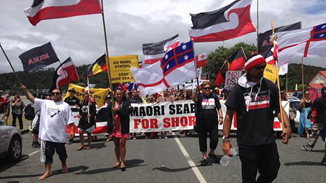 Hikoi arrives at Treaty grounds