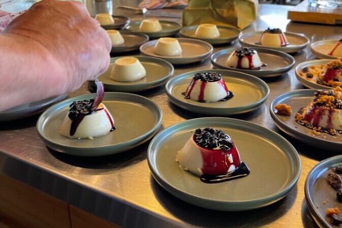 Mike Van de Elzen: Coconut panna cotta with fresh blueberries